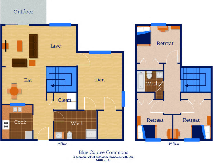 Townhouse Floor Plans | Blue Course Commons